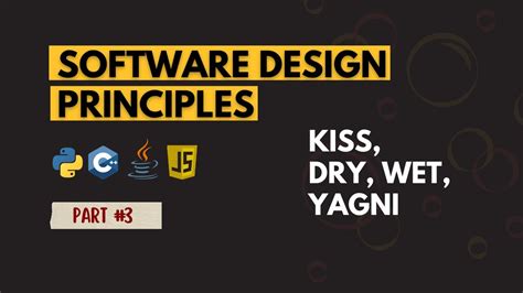 Software Design Principles Kiss Dry Wet Yagni Clean Code