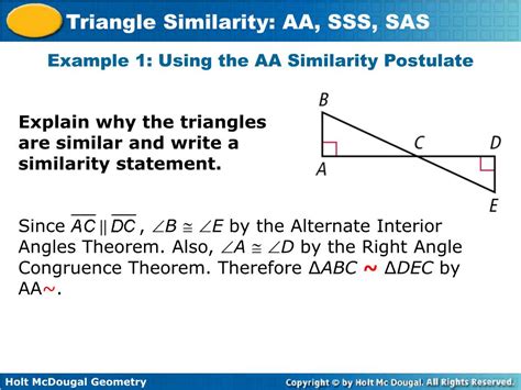 Ppt Triangle Similarity Aa Sss Sas Powerpoint Presentation Free Download Id 5551331