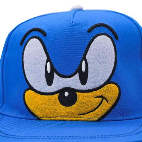 Sonic The Hedgehog Classic Sonic Face Flat Brim Cap Clothing Zing