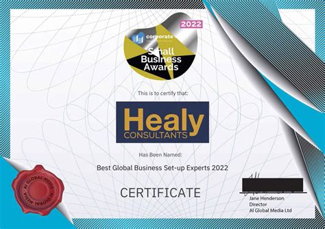 Healy Consultants Group Named Best Global Business Set Up Experts 2022