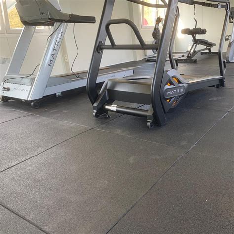 1m X 1m X 20mm Black Flatline Rubber Gym Flooring Cannons Uk