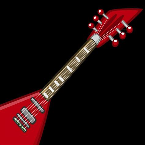 Eléctrico Guitarra Dibujos Animados Vector Ilustración De Metal O Rock