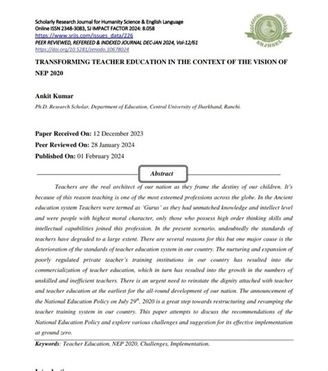 Ankit K Sinha On Linkedin Research Articletransforming Teacher Education In The Context Of The