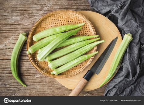 Fresh Okra Lady Finger Asia Stock Photo ThaiThu 326907866