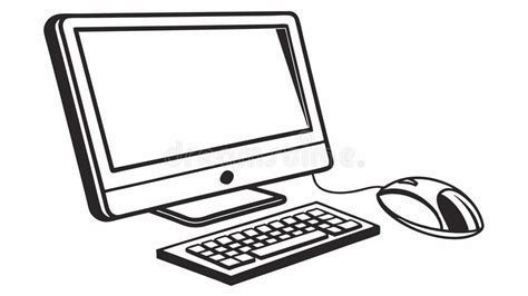 Desktop Computer Setup Technology And Work Illustration Vector Design