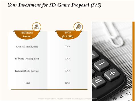Three Dimensional Games Proposal Your Investment For 3d Game Proposal