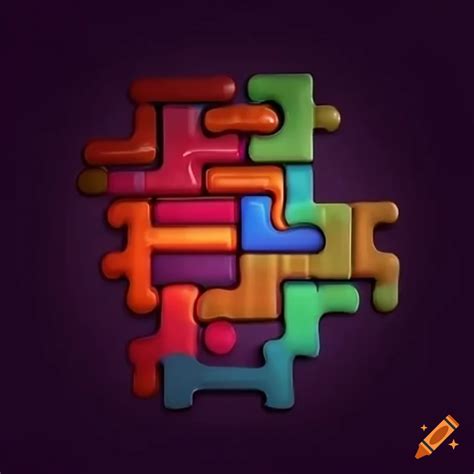 coding puzzle with interconnected pieces of code forming a system on