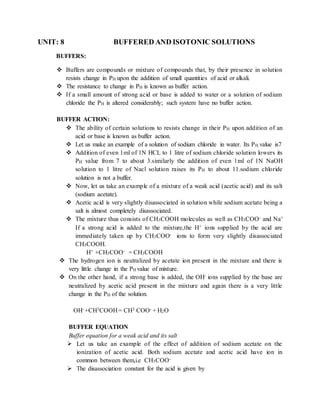 Buffer and Isotonic Solution | PDF