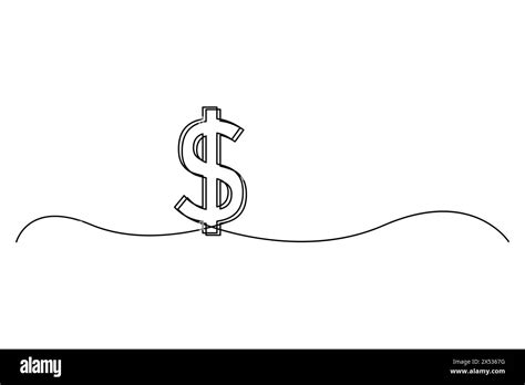 Simple Dollar Sign Vector Continuous Line Art Finance Symbol