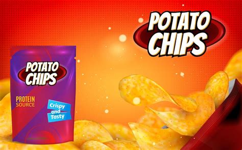 Premium Vector Potato Chips Poster Design