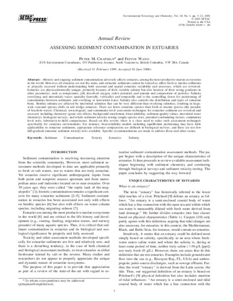 Pdf Assessing Sediment Contamination In Estuaries