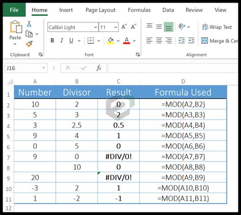 how to use mod function in microsoft excel