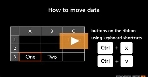 how to move data in excel video exceljet