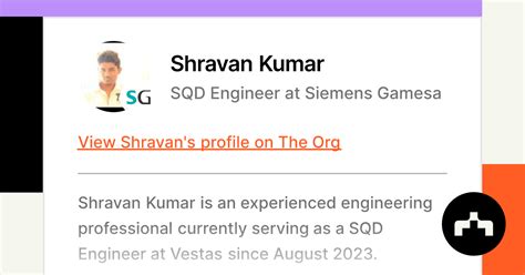 Shravan Kumar Sqd Engineer At Siemens Gamesa The Org