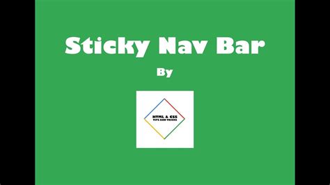 sticky nav bar on scroll using with jquery html and css tips and