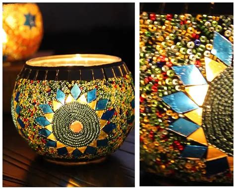 Европейская ретро мозаичная стеклянная свеча с держателями романтические свечи для ужина при