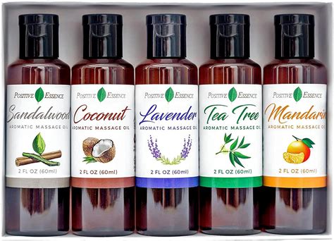 Positive Essence Relaxing Massage Oils 5 Soothing Scents
