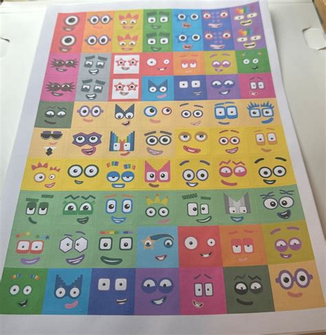 Numberblock Faces Stickers 2x 1 20 1x 21 50 Unifix Cube Stickers 24cm