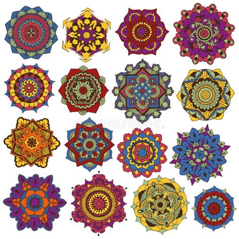 A Set Of Oriental Patterns For Design Stock Illustration Illustration