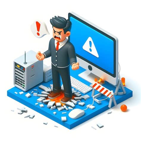 premium photo 3d flat icon of frustrated employee dealing with