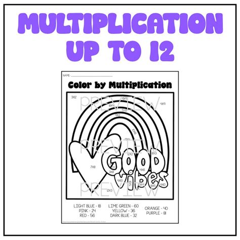 Multiplication Groovy Color By Code For Third Grade No Prep Math