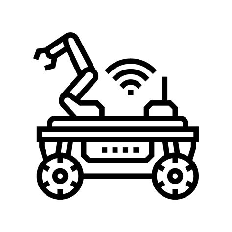 Mobile Robot Autonomous Delivery Line Icon Vector Illustration 34788486