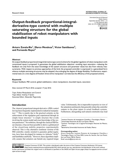 Pdf Output Feedback Proportional Integral Derivative Type Control With Multiple Saturating