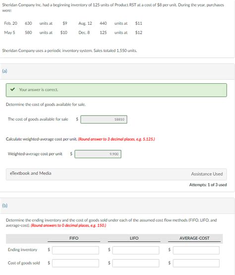 Solved Determine The Ending Inventory And The Cost Of Goods
