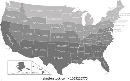 United States Map Gray
