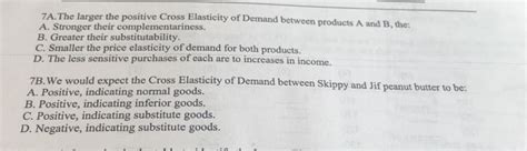 Solved Za The Larger The Positive Cross Elasticity Of