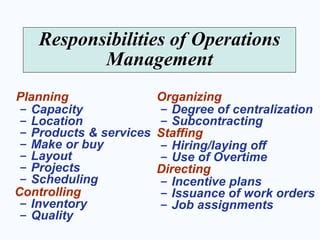 Introduction To Production And Operations Management PPT