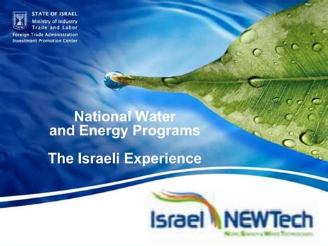 Israels Water Sector Innovation Challenges And Solutions Pptx