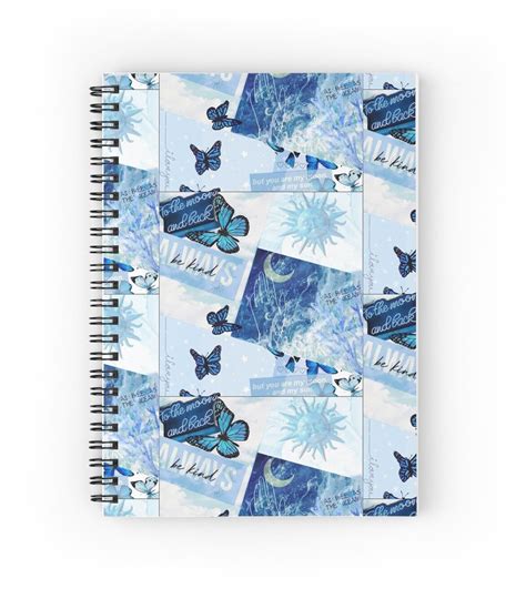 Blue Collage Aesthetic Spiral Notebook By Gabbymaz Cute School Supplies Cute School