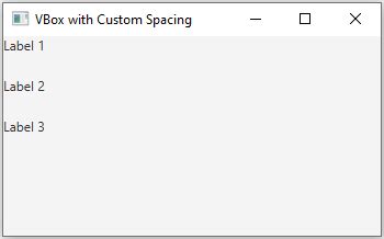 JavaFX VBox With Custom Spacing