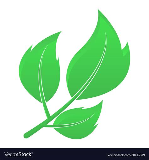 Green Leaves Eco Friendly Symbol Royalty Free Vector Image