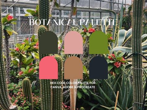 Botanical Garden Hex Code Color Palette DIGITAL DOWNLOAD Etsy