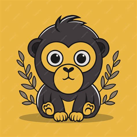 Premium Vector Chibi Monkey Cute Character Logo Design
