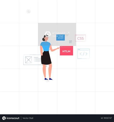 Girl Is Showing Html Php And Css Coding Animation Free Download