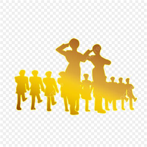 National Day Military Parade Golden Silhouette National Day Soldier