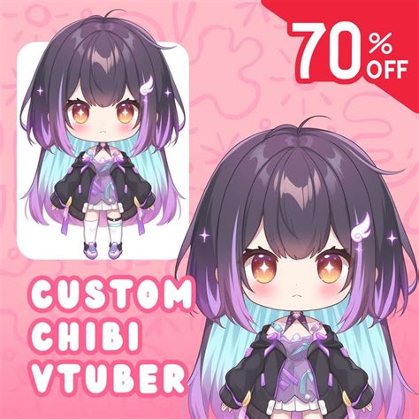 Custom Chibi Vtuber Live2d Chibi Vtuber Fully Rigged Ready To Use Oc Chibi Vtuber Character