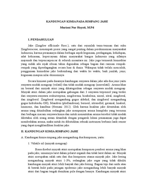 Kandungan Kimia Pada Rimpang Jahe Artikel Pdf