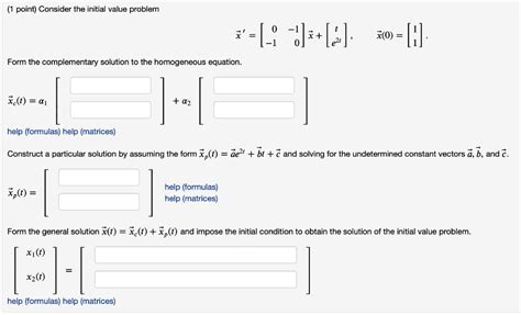 Solved 1 Point Consider The Initial Value Problem