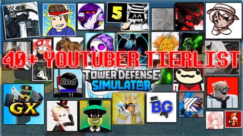 Create A Tower Defense Simulator Content Creator Tierlist Tier List Tiermaker