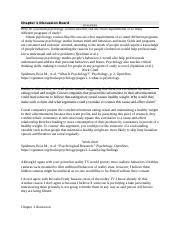 Psyc Discussion Board Docx Chapter 1 Discussion Board COL LA PS E Why Do You Think Psychology