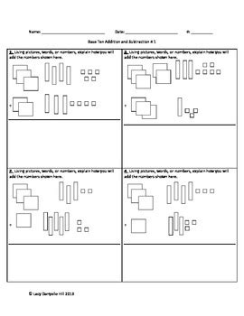 Adding And Subtracting With Base Ten Blocks By Lacy Hill TpT