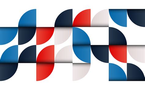 Mid Century Geometric Abstract Pattern With Simple Shapes And Beautiful Color Palette Simple