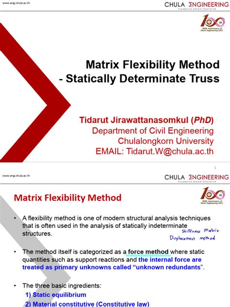 2101312lect 13matrix Flexibility Method Determinate Truss Beam 2