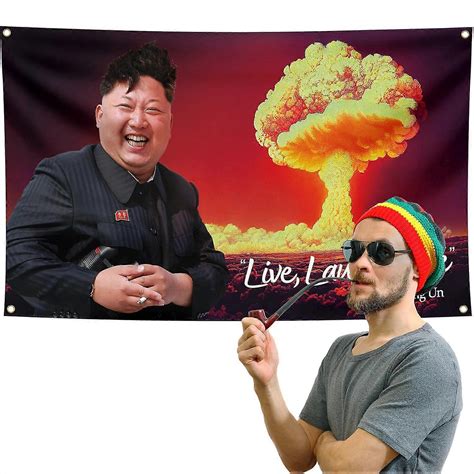 Kim Jong Un Live Laugh Love Flag Funny Meme Flag For Bedroom Or College