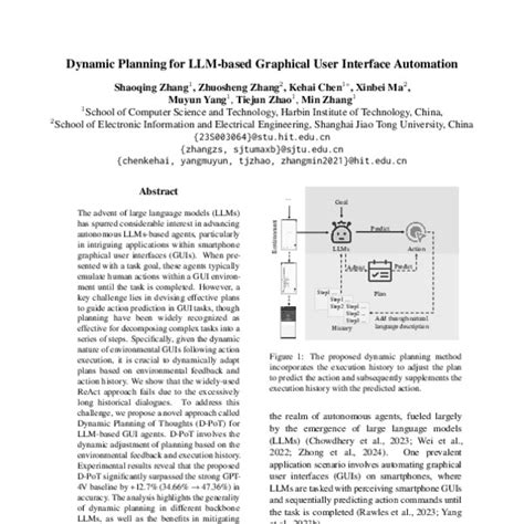 Dynamic Planning For Llm Based Graphical User Interface Automation Acl Anthology