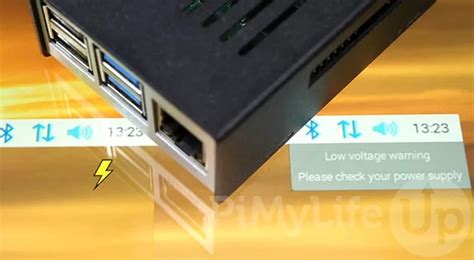 dealing with the low voltage warning on the raspberry pi piday